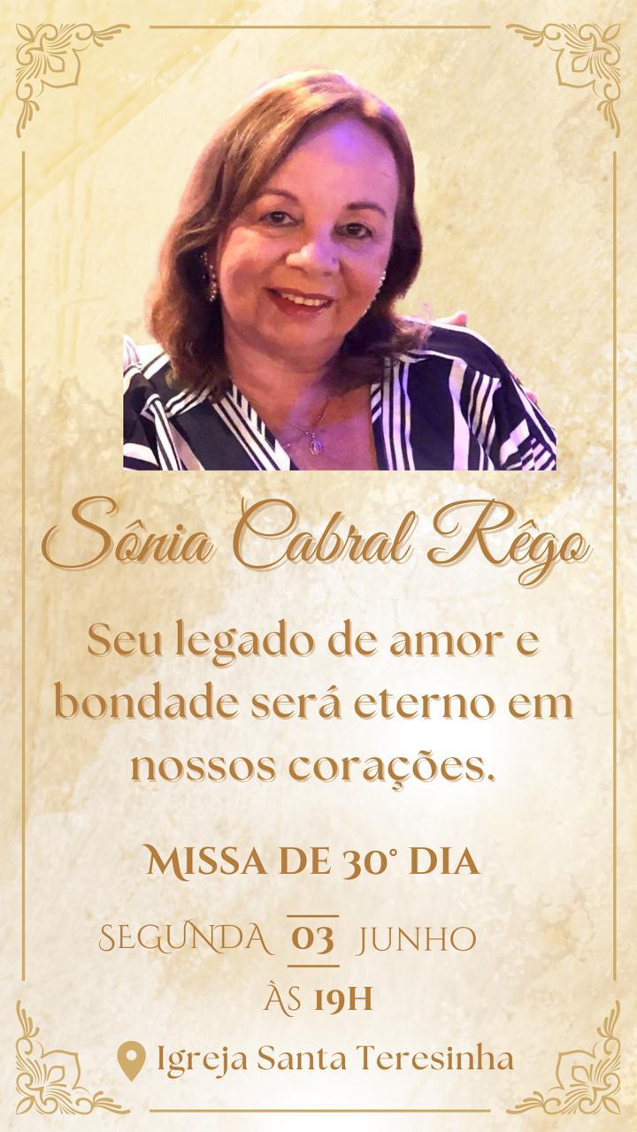 MISSA EM INTENÇÃO DAS ALMAS DE DRA. SÔNIA CABRAL RÊGO E SÔNIA TINOCO ...